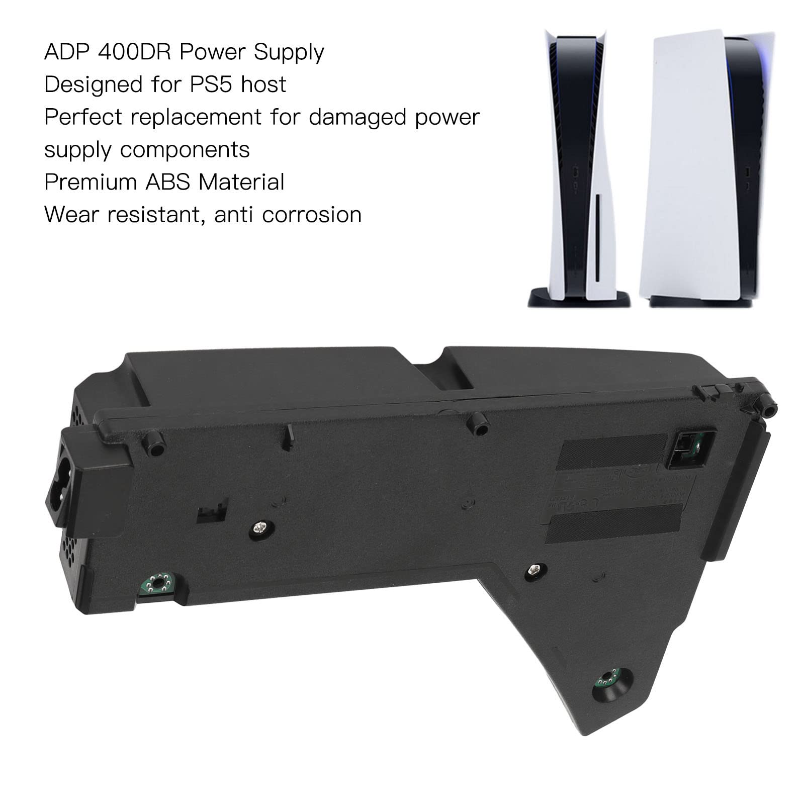 Zunate 400DR Power Supply Replacement for PS5 Console, Internal Power Source, Game Console Power Unit with Power Cord for PS5(US)