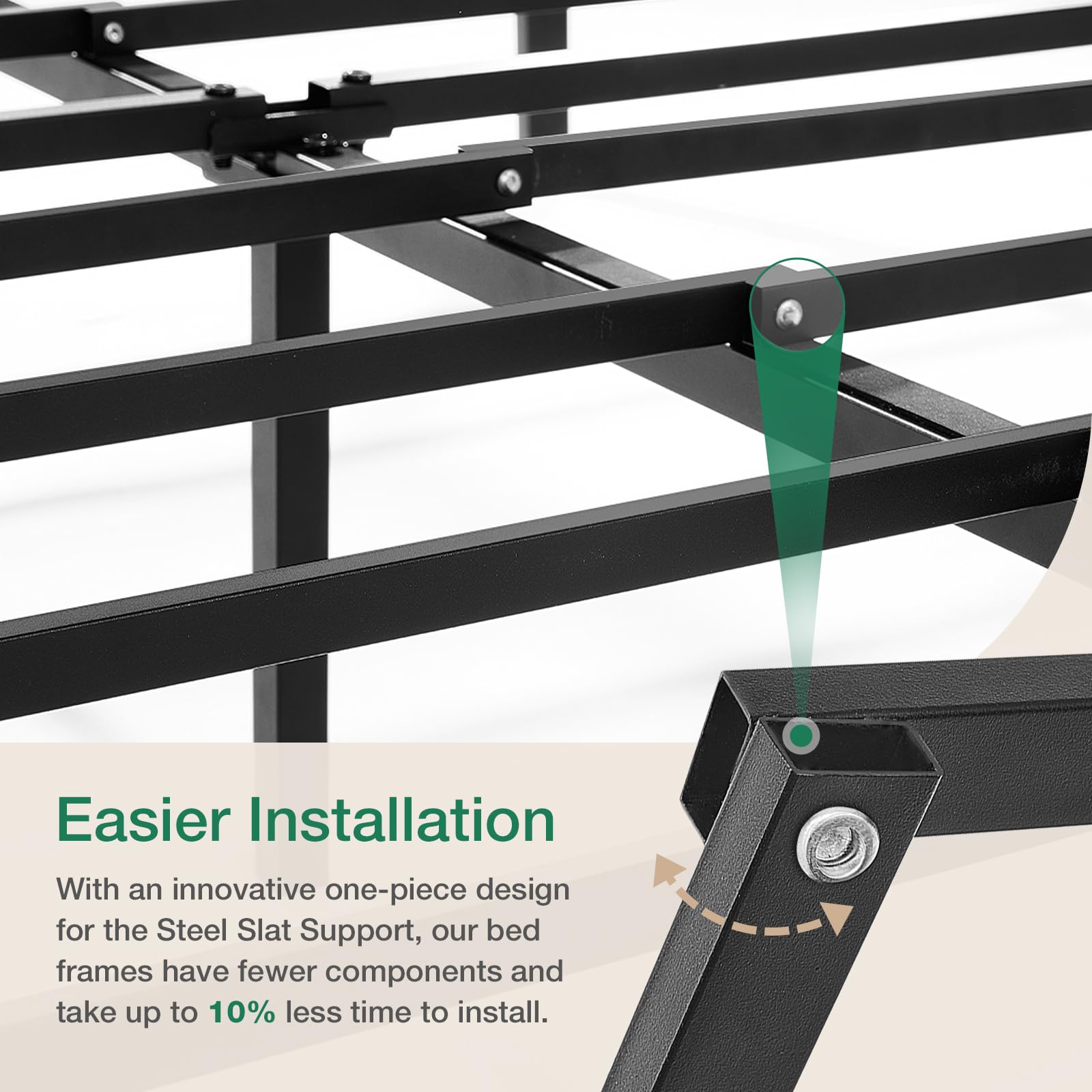 Novilla Queen Bed Frame, 14 Inch Metal Platform Bed Frame Queen Size with Storage Space Under Bed Frames, Heavy Duty Steel Slat Support, No Box Spring Needed, Easy Assembly