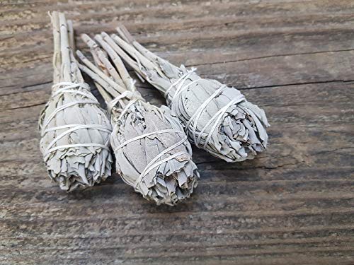 Premium California White Sage 4 Inch Smudge Sticks - Torch Wands Home Cleansing, Fragrance, Meditation, Yoga, Blessing, Smudging Rituals, New Home (3 Pack)