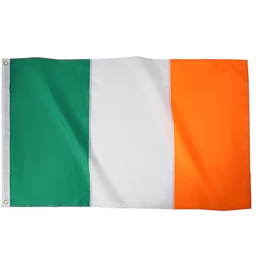 TOPFLAGS Ireland Flag Irish Outdoor Flag 3X5 Sewn Stripes Large Flags Heavy Duty Outdoor Vivid Color Fade-resistant