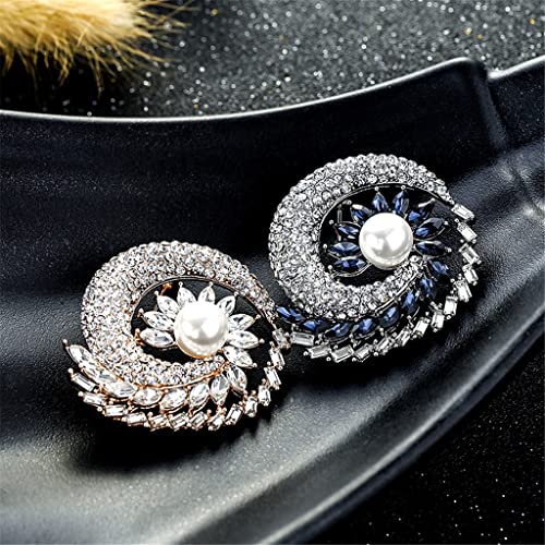 WSJIE Brooch Rose Gold Silver Brooch Ladies Pin Dress Jacket Accessories (Color : A, Size