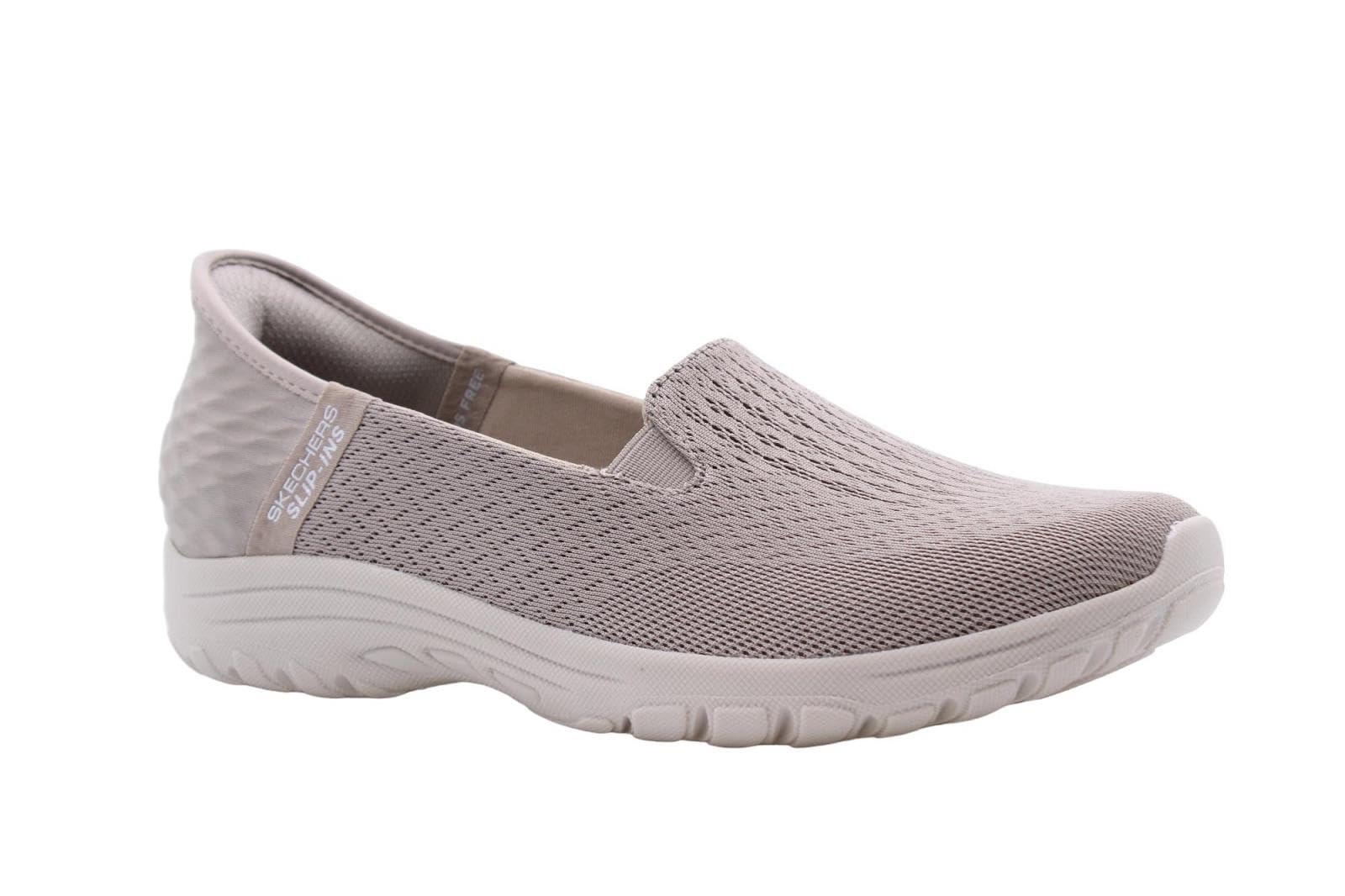 SKECHERS Women's Reggae Fest 2.0-Guiding Light Slip-INS Loafer, Taupe, 9