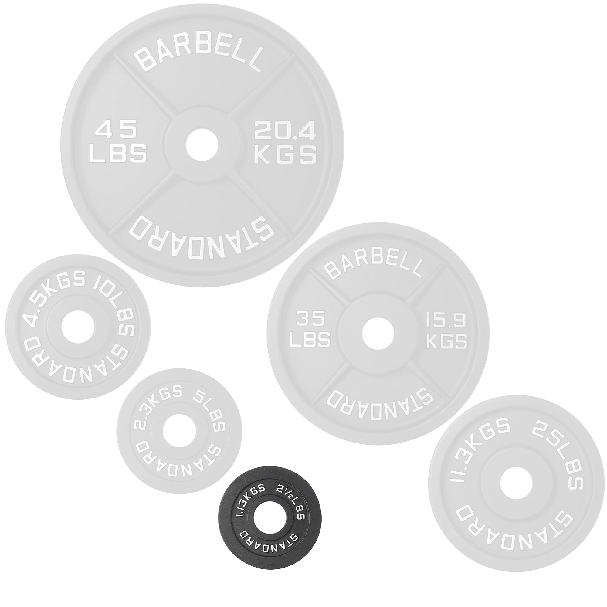 Philosophy Gym Standard Cast Iron Olympic 2-inch Weight Plate, 2.5 LB, Single Weight Plate