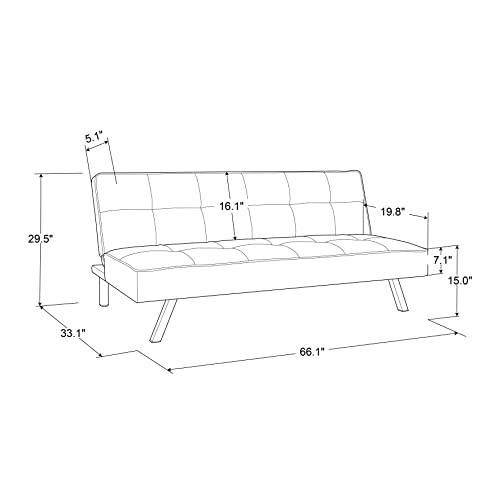 Serta Rane Vegan Leather Futon, Red