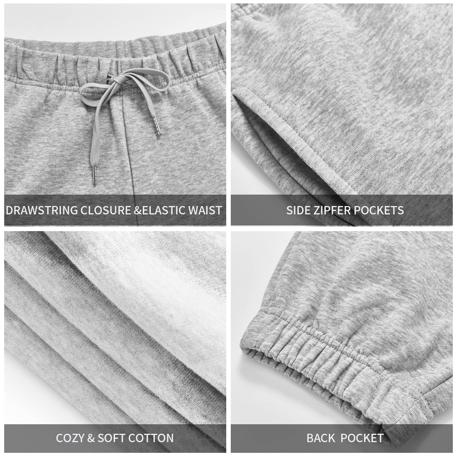 White Weed Leaf Women's Casual Yoga Sweatpants Athletic Workout Elastic Waist Jogger Pants Large
