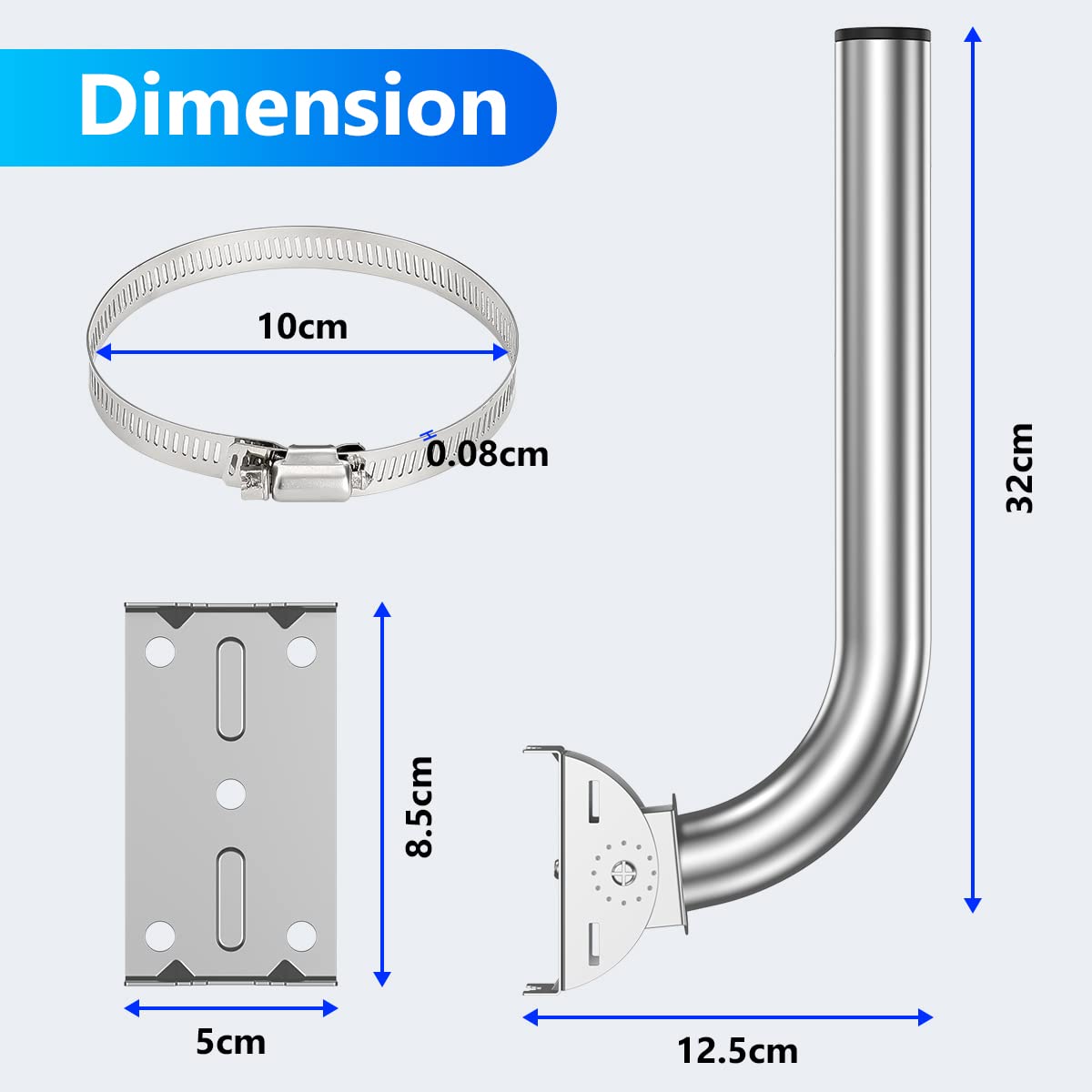 Wireless Bridge Bracket Mount, AdaLov Pole Mount for Point to Point AP Access Point Client Bridge CPE, Outside Antenna Mounting Pole Bracket