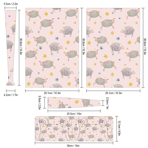 Watercolor Sheep Full Protective Skin Cover Design Wrap Decal Sticker Compatible with PS5 Digital Edition Console and Controller