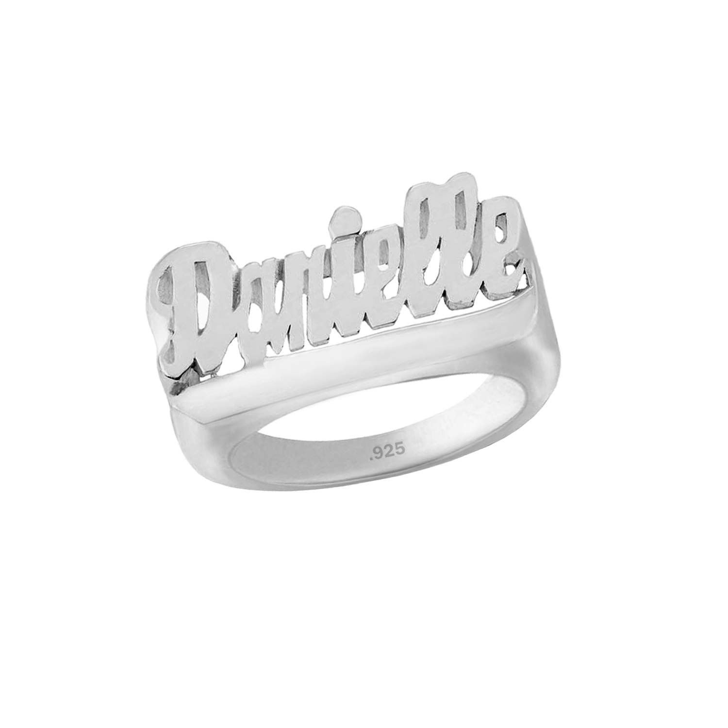 Name Ring - Sterling Silver Personalized Ring - Custom Ring with Name of Your Choice Size 5 thru 10 Made in USA