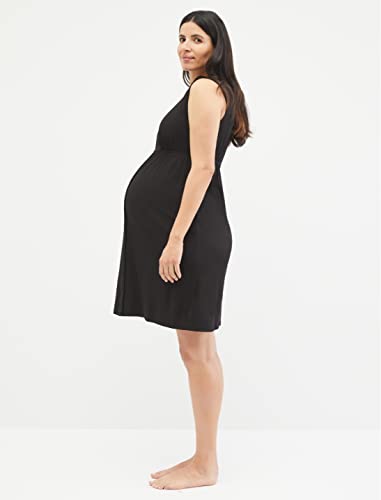 Motherhood Maternity Women's Maternity 3 in 1 Labor, Delivery, and Nursing Gown, Black, Medium
