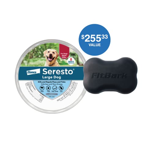 Seresto 8-Month Flea & Tick Prevention Collar for Large Dogs Over 18 lbs Plus FitBark GPS Dog Tracker | Buy Together and Get Free 1-Year GPS Subscription ($255.33 Value)
