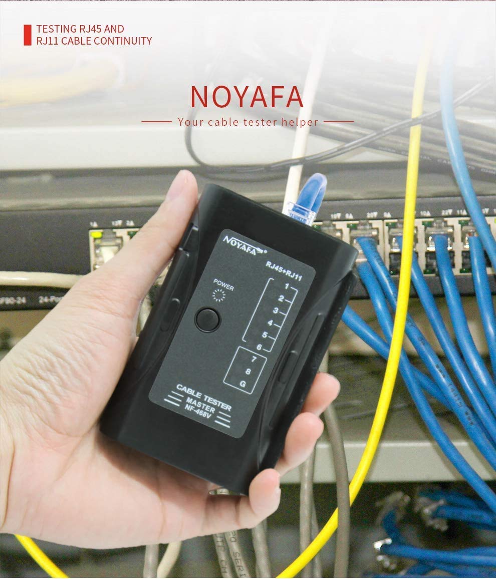 NOYAFA Network Cable Tester for RJ45/RJ11/RJ12/CAT5/CAT6/CAT7 Wire Test Tool, NF-468V