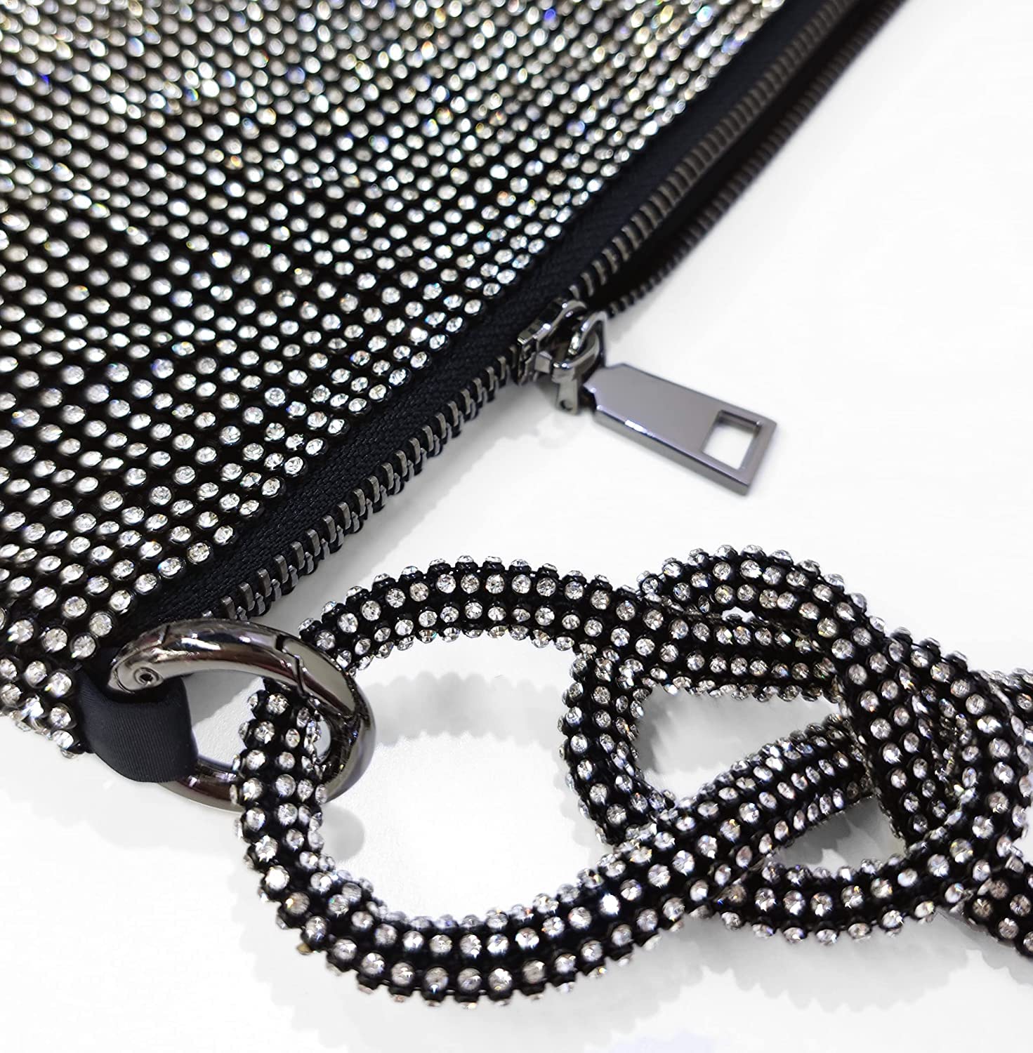 TIAMID TIAMID rhinestone purse for women black diamond purse Silver glitter purses women's Chic Sparkly Mini Bag