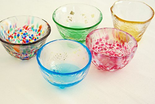 Tsugaru Biidoro Mini Glass Set Glass Five Different by Aderia