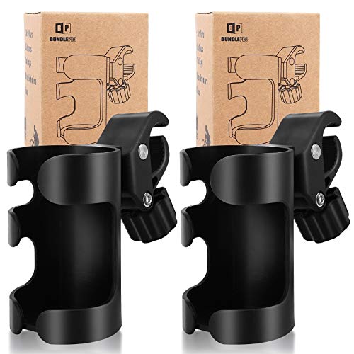 Pack of 2 Stroller Small Cup Holders, Universal Drink Holder for Bikes, Trolleys or Walkers, Tight Fit Most Small Size Cups