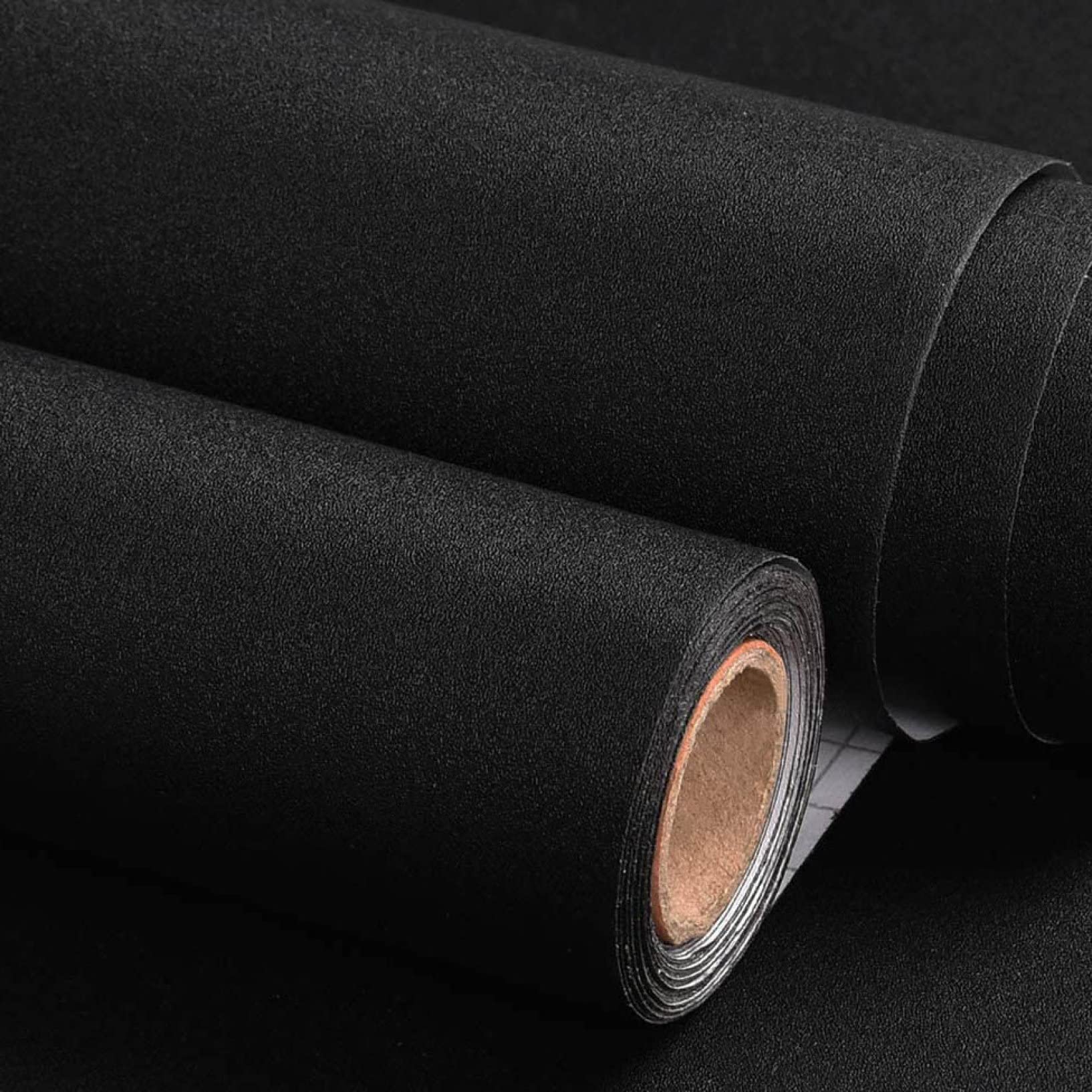 Shelf Liner Drawer Matte Black Wallpaper Vinyl Self-Adhesive Countertop Removable Contact Paper Wall Decoration