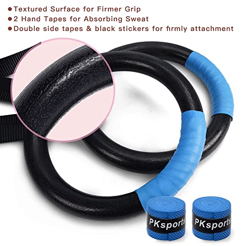 PACEARTH Gymnastic Rings 1100lbs Capacity with 14.76ft Adjustable Buckle Straps Pull Up Exercise Rings Non-Slip Rings for Home Gym Full Body Workout (Black)