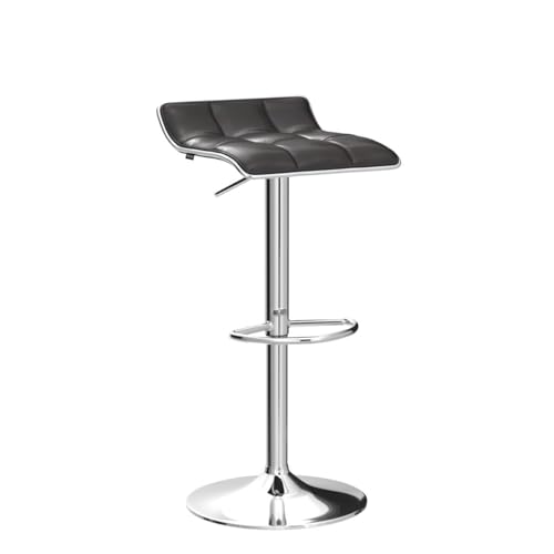 Puluomis Set of 2, Adjustable Swivel Gas Lift Barstools, PU Leather with Chrome Base, Brown