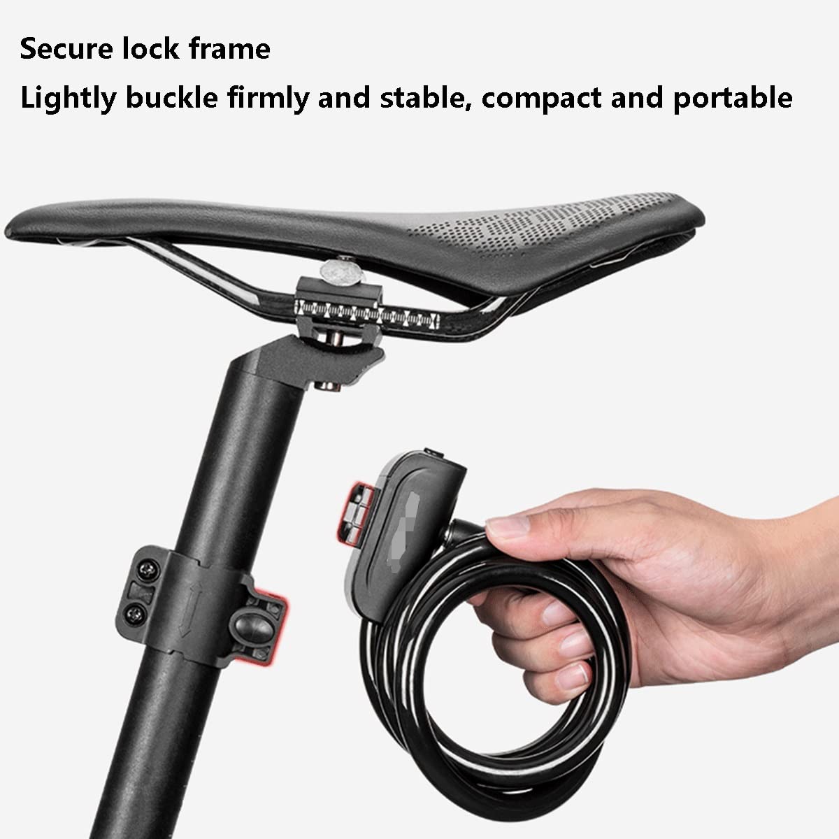 UFFD Bike Lock 3.6 Feet Coiling Bike Cable Lock with Keys Bicycle Chain Lock with Mounting Bracket (Color : Black, Size : 110cmx13mm)