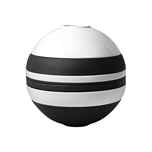 Villeroy & Boch Iconic La Boule, 7-Piece Dinnerware Set, Premium Porcelain, Dishwasher-Safe, Black, White