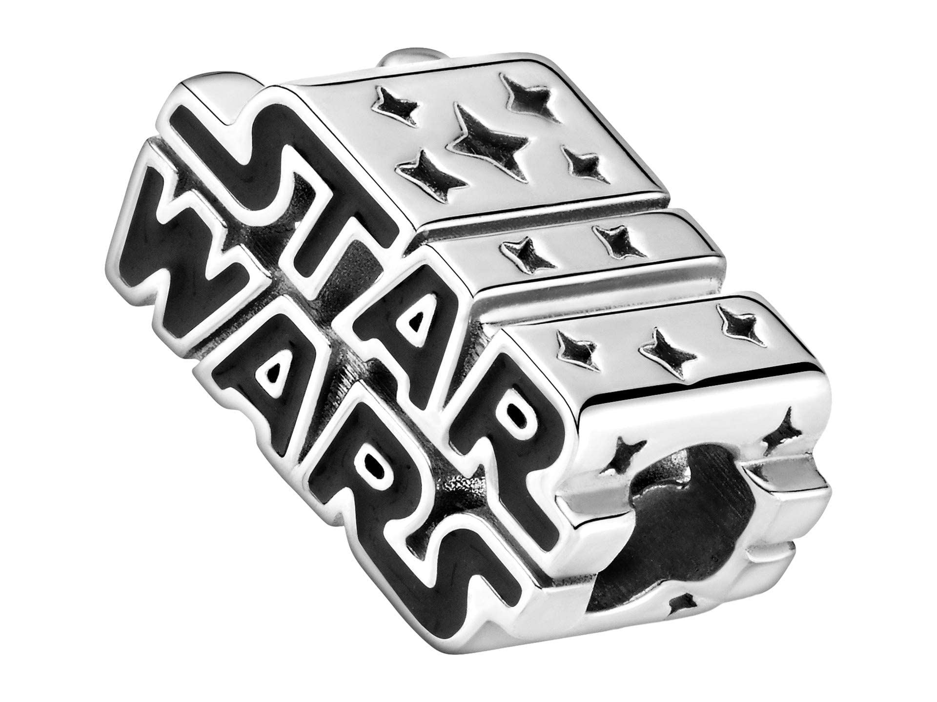 PANDORA Star Wars, Silver 3D Logo, Black Charm