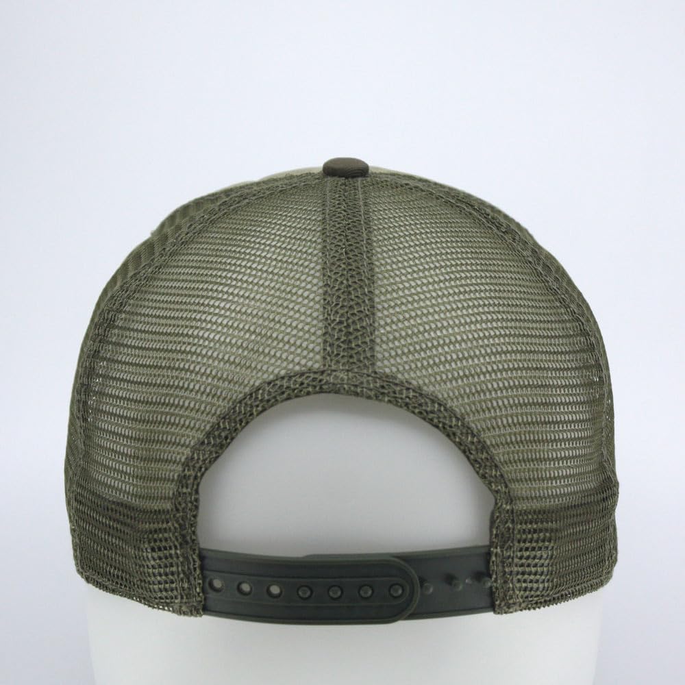 Plain Tone on Tone Cotton Mesh Adjustable Low Profile Baseball Cap Quilt Camo Heather Distressed (Quilt Olive Green/Pty/Olive Green)