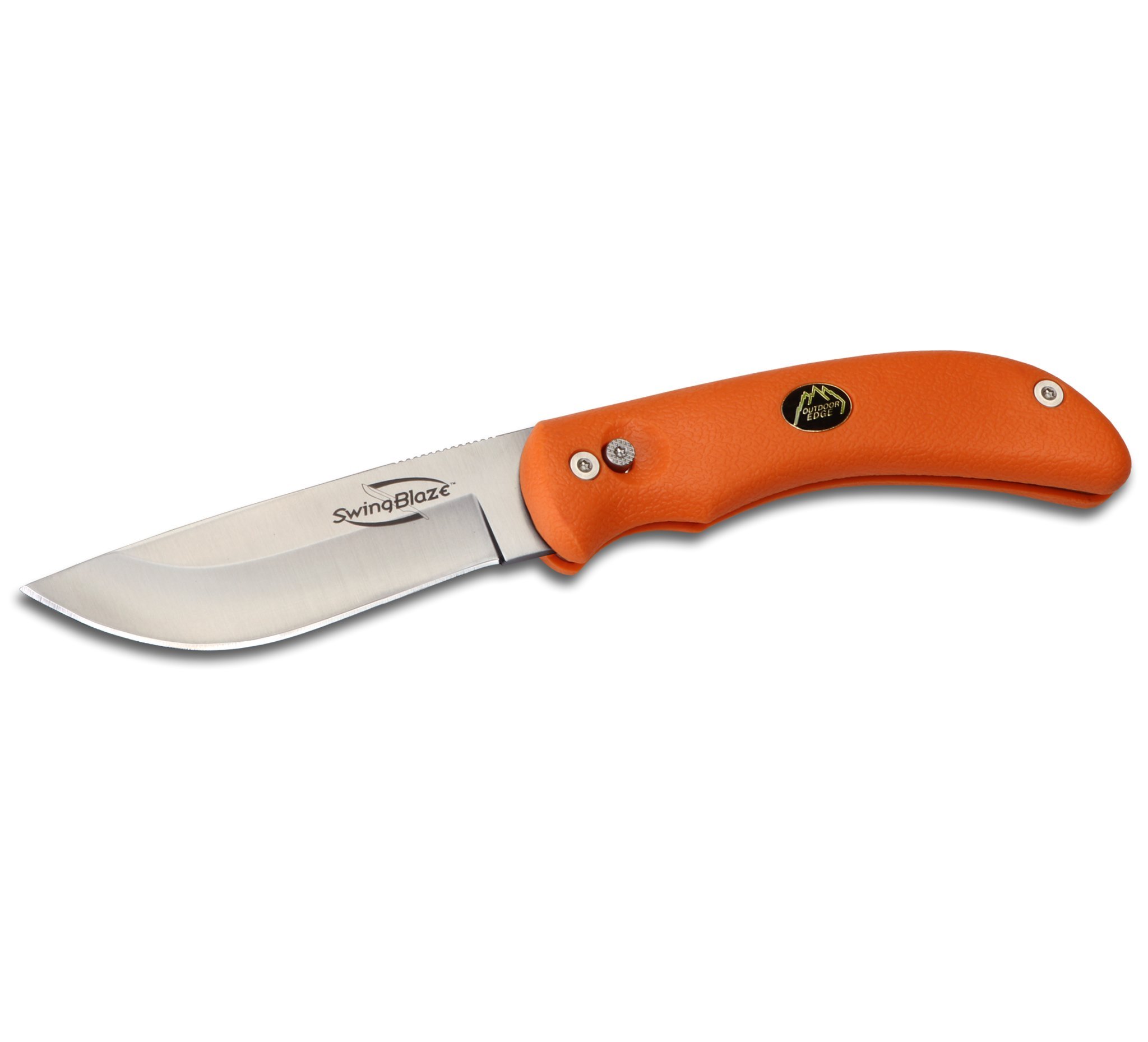 Outdoor Edge Swingblaze Double Blade Hunting Knife with Rotating Skinning & Gutting Blades, Nylon Sheath, (Blaze Orange, SZ-20NC)