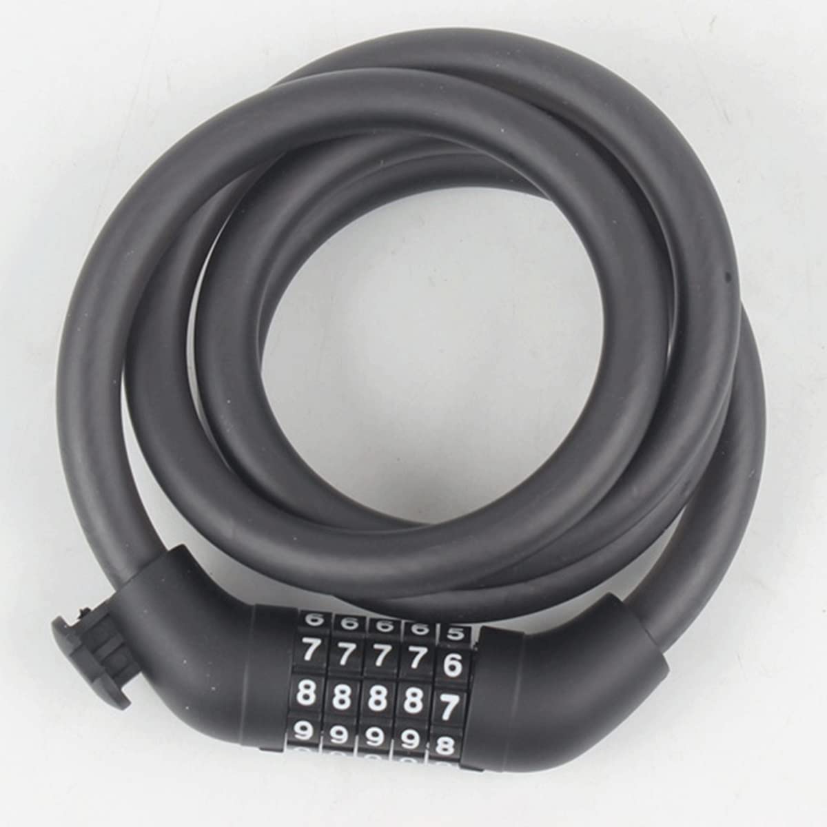 UFFD Bike Lock, High Security Bicycle Lock, Bike Cable Locks with Mounting Bracket, High Strength Braided Steel & 5 Digit Resettable Combination Coiling (Color : Black, Size : 12 * 1200mm)