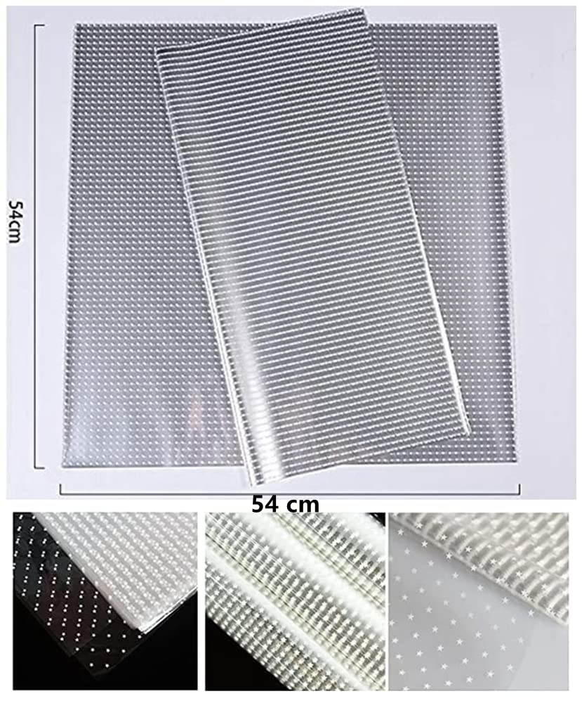 NatureMan 50 sheets Clear Cellophane flower wrapping paper,waterproof Clear Wrap Cellophane,for Flower Gift Baskets Wrap (White star)