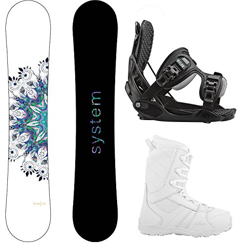 Package-System Flite Women's Snowboard-143 cm-Flow Haylo Bindings-Siren Lux Women's Snowboard Boots-8