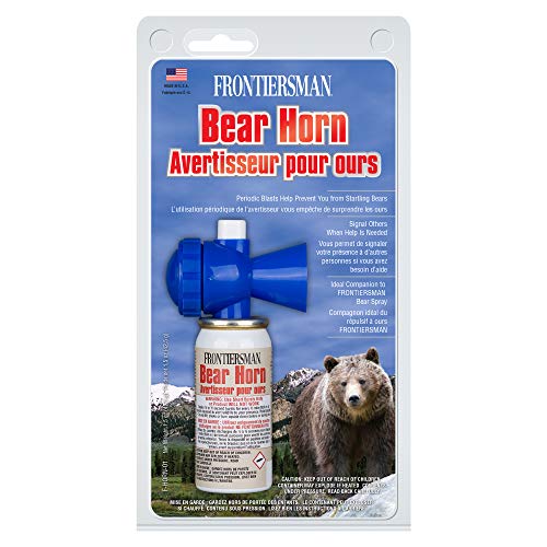 SABRE Frontiersman 9.2 fl oz. Bear Spray, Maximum Strength 2.0% Major Capsaicinoids, Powerful 35 ft. Range Bear Deterrent and Bear Horn with Locking Top