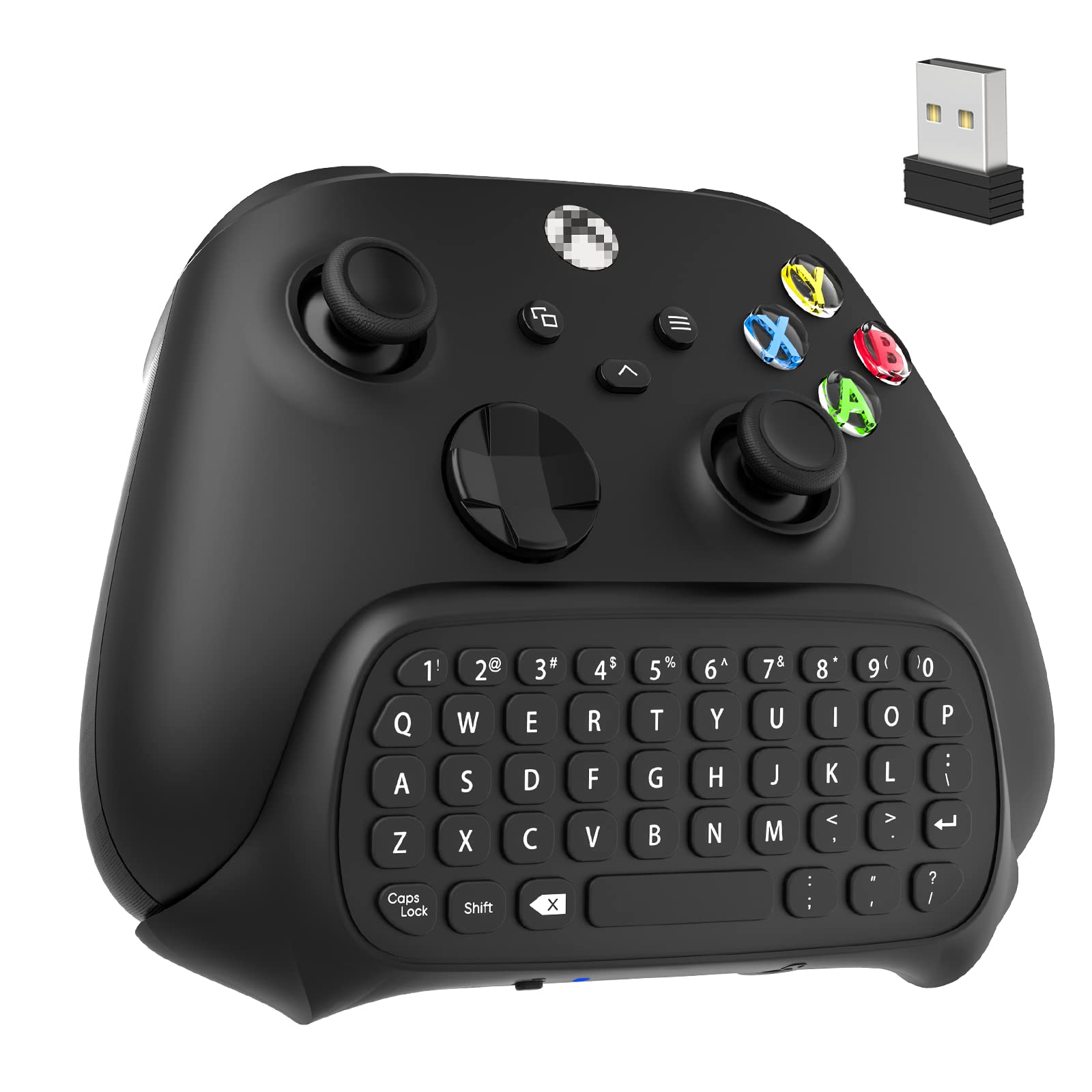 Wireless Keyboard for Xbox One/S, for Xbox Series X/S Controller, Mini Chatpad Message Controller Keyboard Built-in Speaker with 2.4G Receiver & 3.5mm Audio Jack for Xbox Series X/S/One/S (Black)