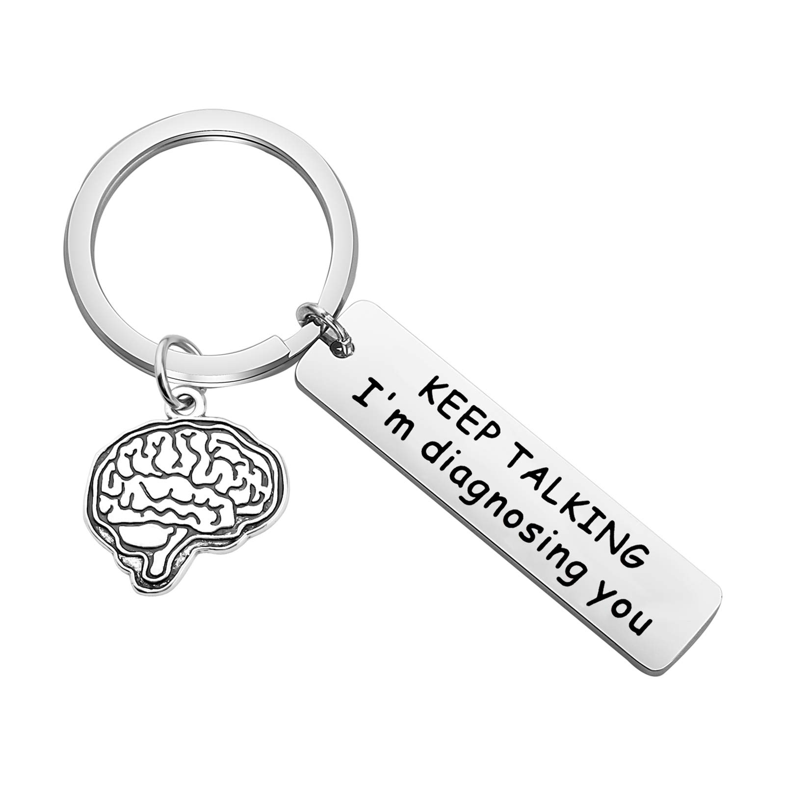PLITI Psychotherapist Gift School Psychologist Gift Psychological Counselor Gift Psychology Graduation Gift Keep Talking I'm Diagnosing You Funny Psychology Keychain (keep talking)