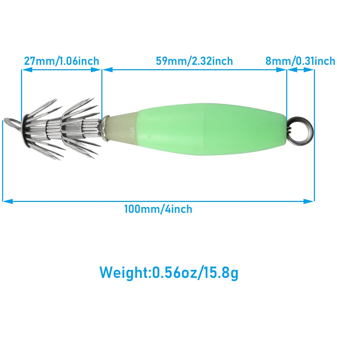 WHYHKJ 5pcs Luminous Squid Jig Hooks Octopus Cuttlefish Fishing Bait Lure Hook Fishing Tackles