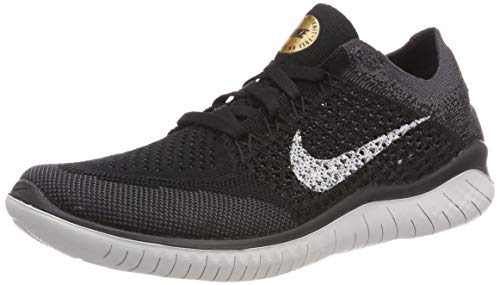 Nike Women's WMNS Free RN Flyknit 2018, Black/VAST, Black, Size 8.5