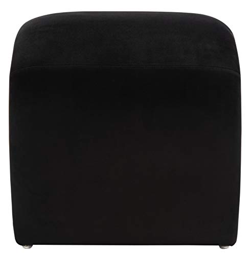 Safavieh Home Collection Kibo Modern Waterfall Black Velvet Ottoman (Fully Assembled)
