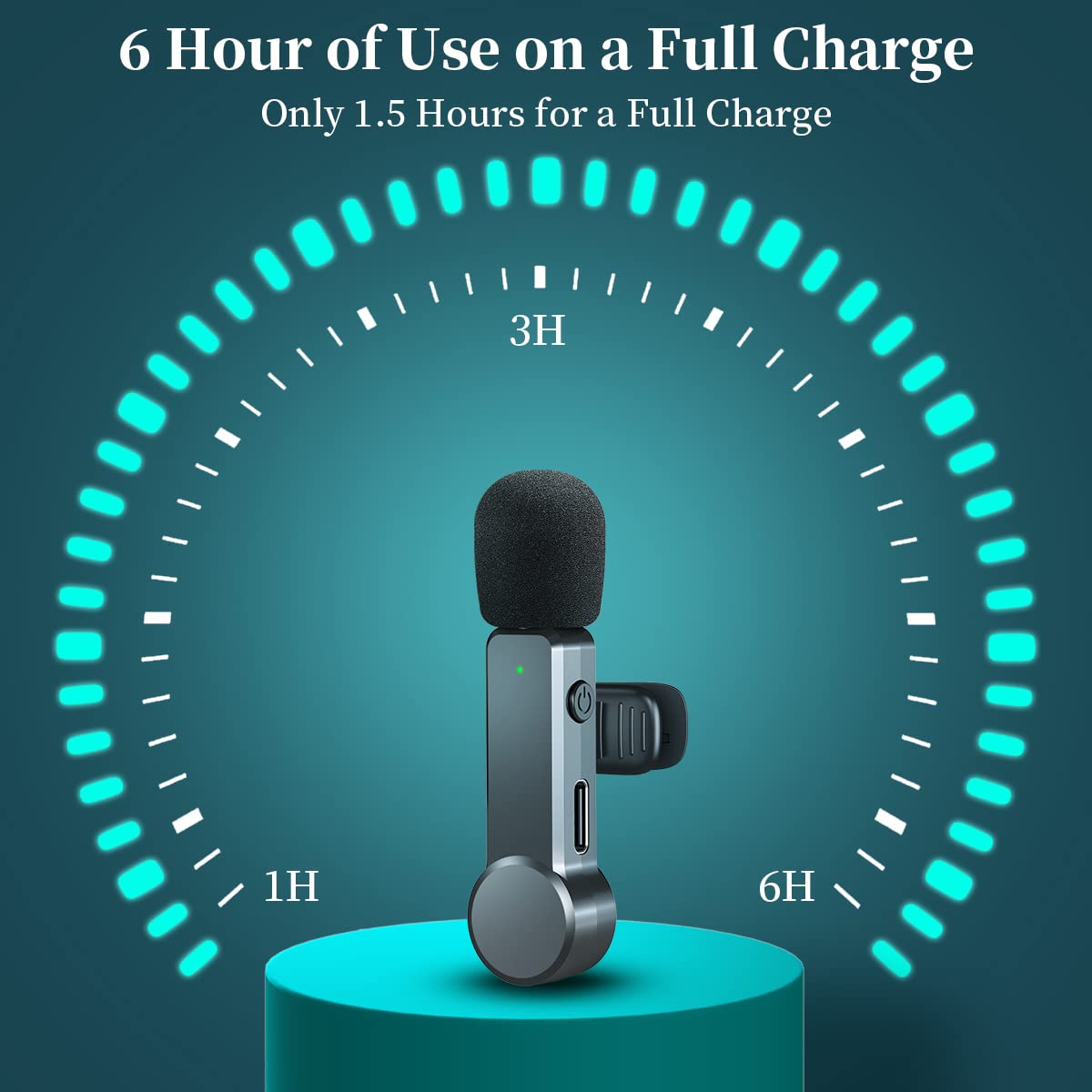 Wireless Lavalier Microphone,Plug and Play Compact and Portable Wireless Lav Mic, Dual Noise Reduction Lapel Clip on Mic for Video Recording & Live Stream(NO Need APP)