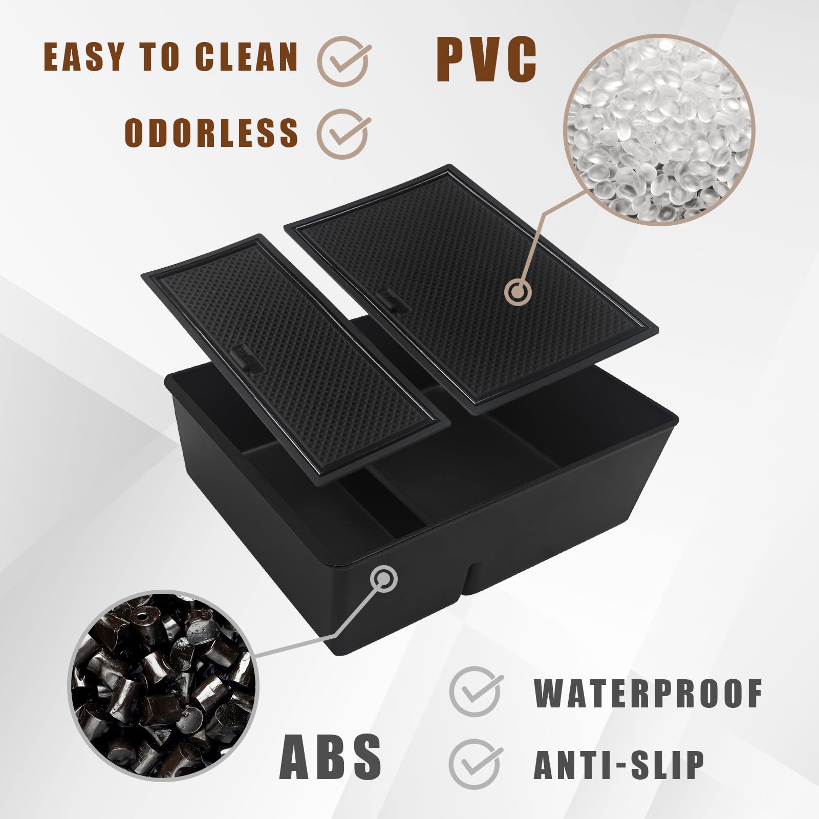 Muslogy Center Console Organizer Compatible with GMC Acadia 2017-2022 2023 Accessories Acadia SL SLE SLT Denali AT4 Middle Console Storage Box Armrest Insert Tray ABS Material