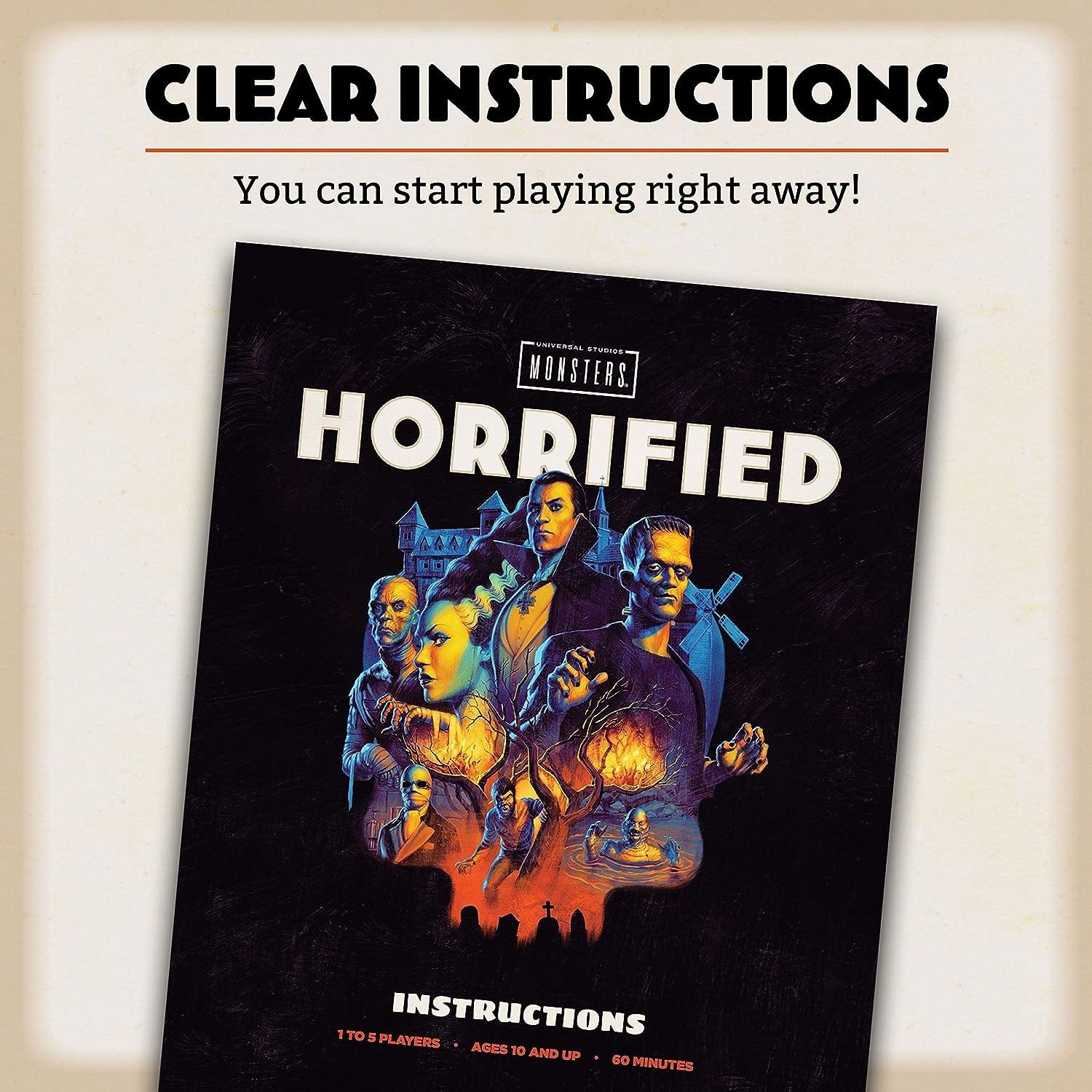 Ravensburger Horrified: Universal Monsters Strategy Board Game | Age 10 & Up | Co-Operative Gameplay | Unique Monster Challenges | Perfect for Family Game Night