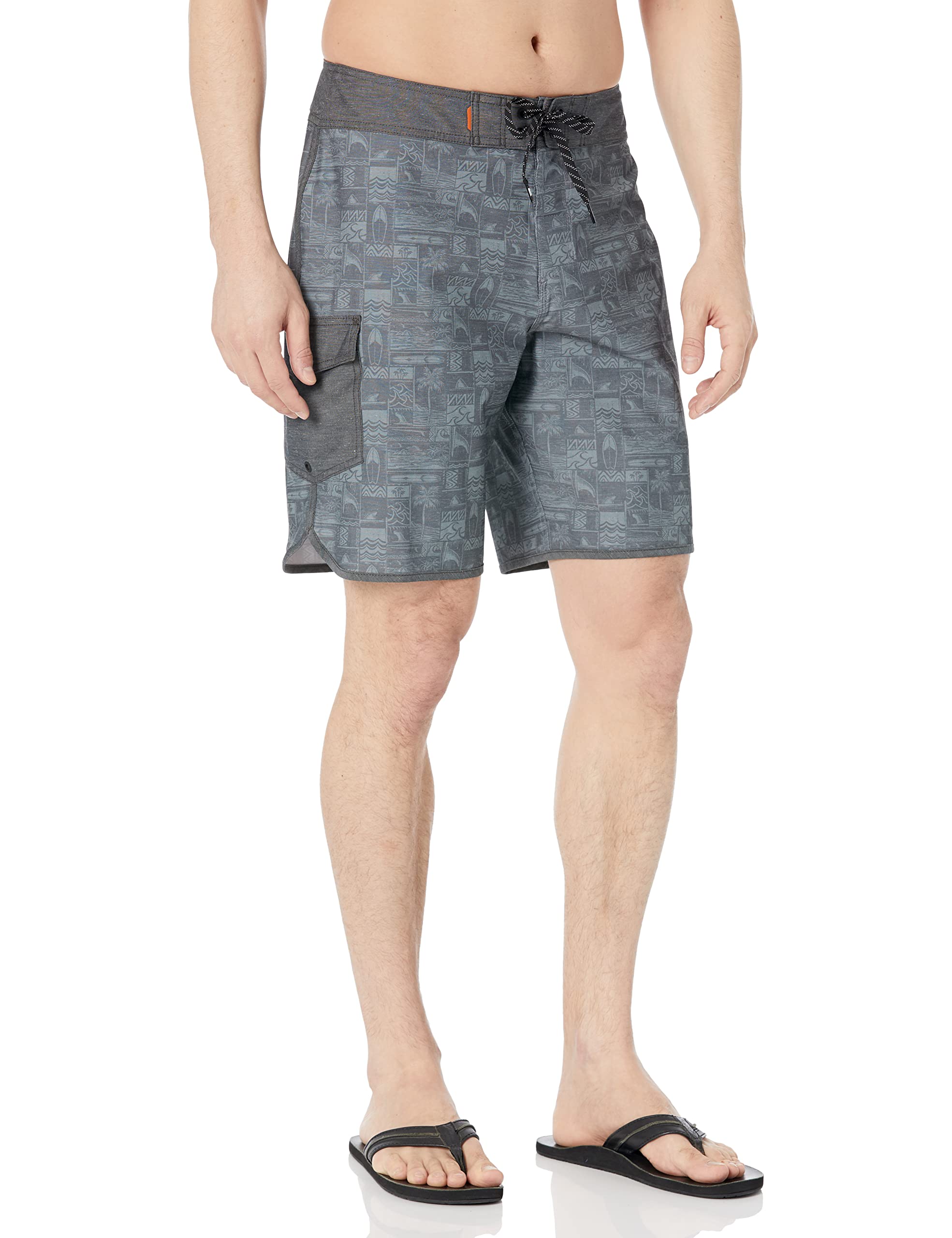 Quiksilver Waterman Men's Standard Boardshort Swim Trunk, Four Leaf Clover Four Door BS, 34