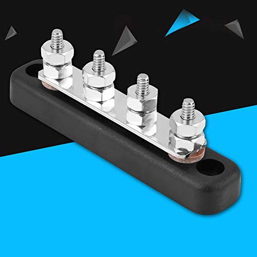 Qiilu busbars 12v Buss Bar Stud Terminal, 4 Studs Bus Bar Electric Terminal Boating Electrical Equipment Wire Terminals Junction Block 100A AC 300V DC 48V