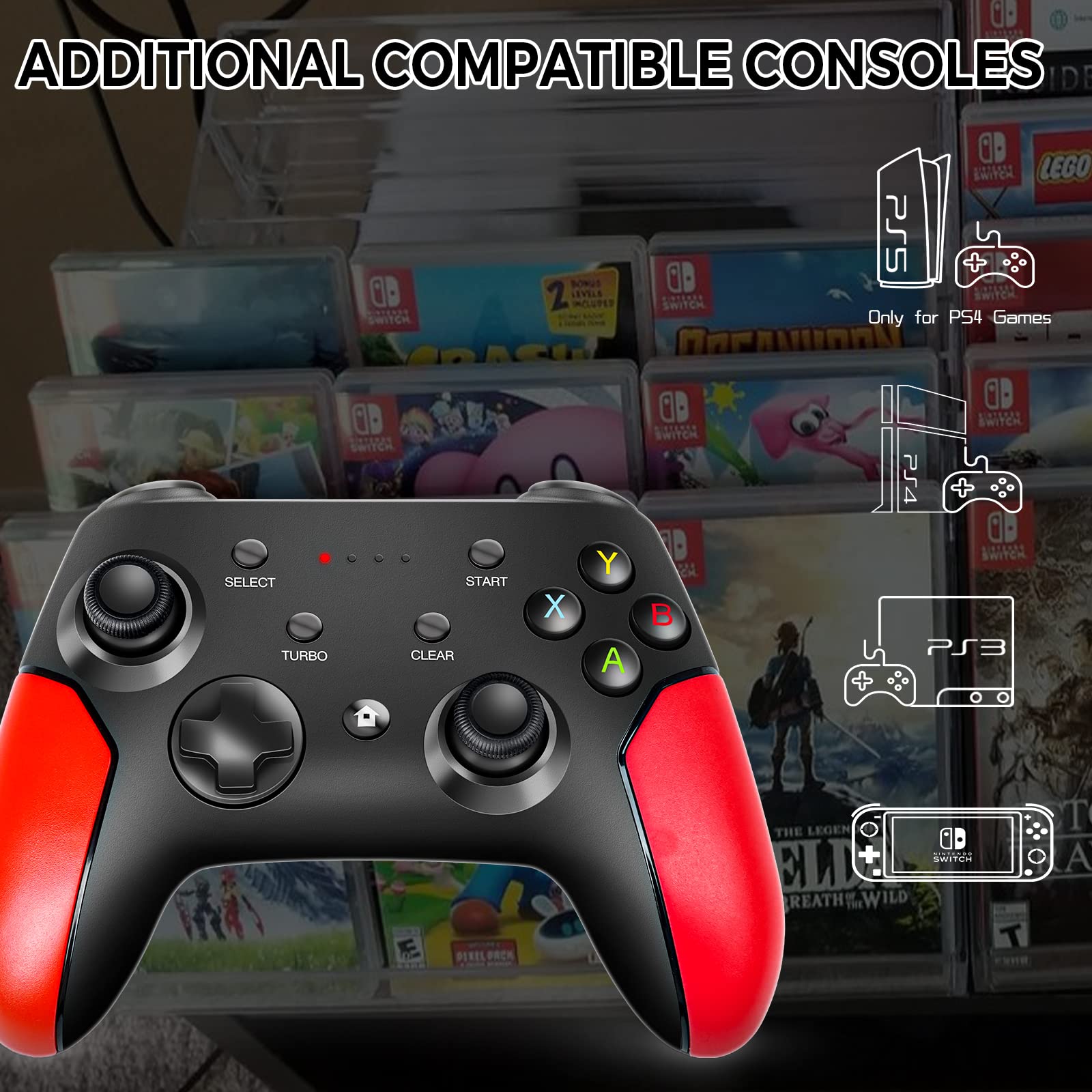 Wuzcon Wireless Controller for iPhone/Android/Windows/macOS/Steam Deck/Switch, Bluetooth Mobile Gaming Controller Gamepad for XBox Cloud Gaming and PS Remote Play