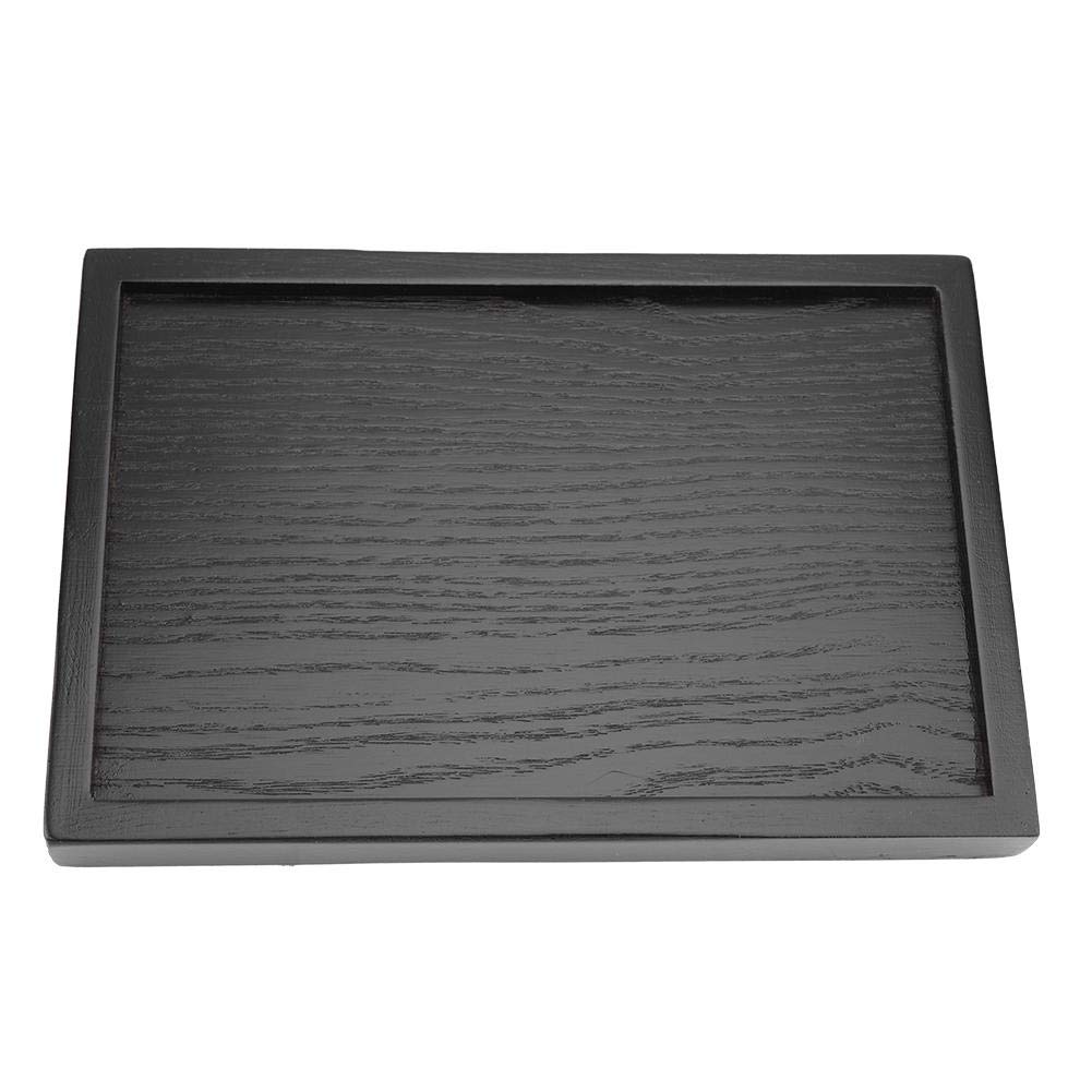 Solid Wood Serving Tray Rectangle Shape Tea Coffee Drinks Plate Snack Food Meals Breakfast Restaurant Platter Dining Tableware(8.66 x 5.91 inch)