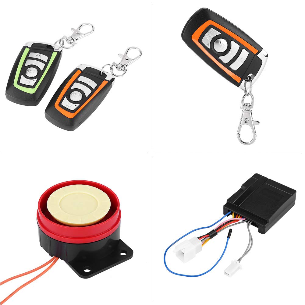 Motorcycle Alarm System, 12V Universal Motorcycle Anti-Theft System, Motorcycle Security Alarm with Double Remote Control Engine Start, Anti-Theft Security Kit for Motorcycle Bike Vehicle