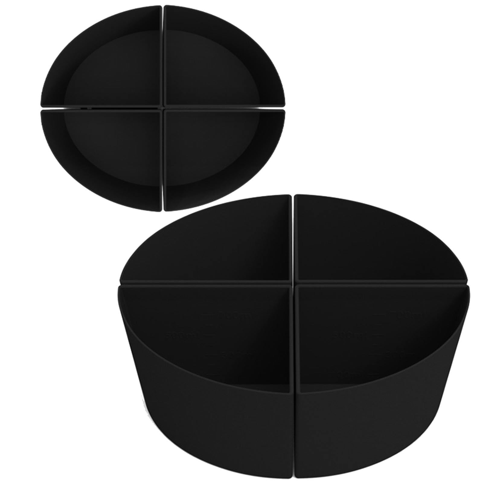 npkgvia Slow Cooker Liners Divider 4 in 1 Silicone Liner Fits 6 Silicone Liner Reusable Food Grade Silicone Cooking Liner for 6 Pot High Thermostability Leak Proo Small Saute Pan (Black, One Size)