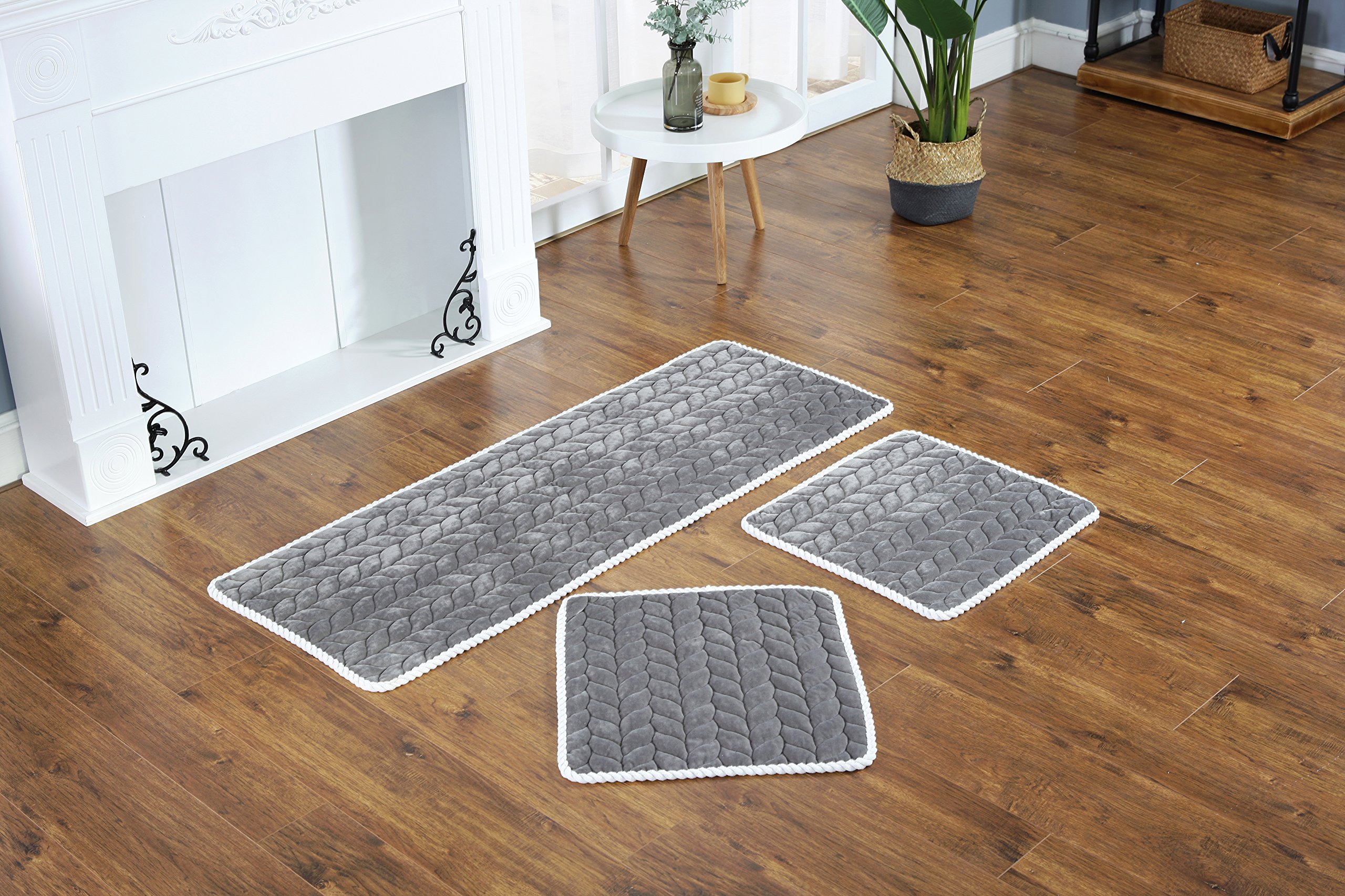 SINCERE Custom Size Non-Slip Sofa Mat, Couch Slipcover, Bay Window Mat, Windowsill Pad, Area Rug Seat Pad, Bench seat Cover, Tatami Mats (Gray, 24x71 inch)