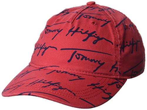 Tommy Hilfiger Men's Script Baseball Cap Apple Red