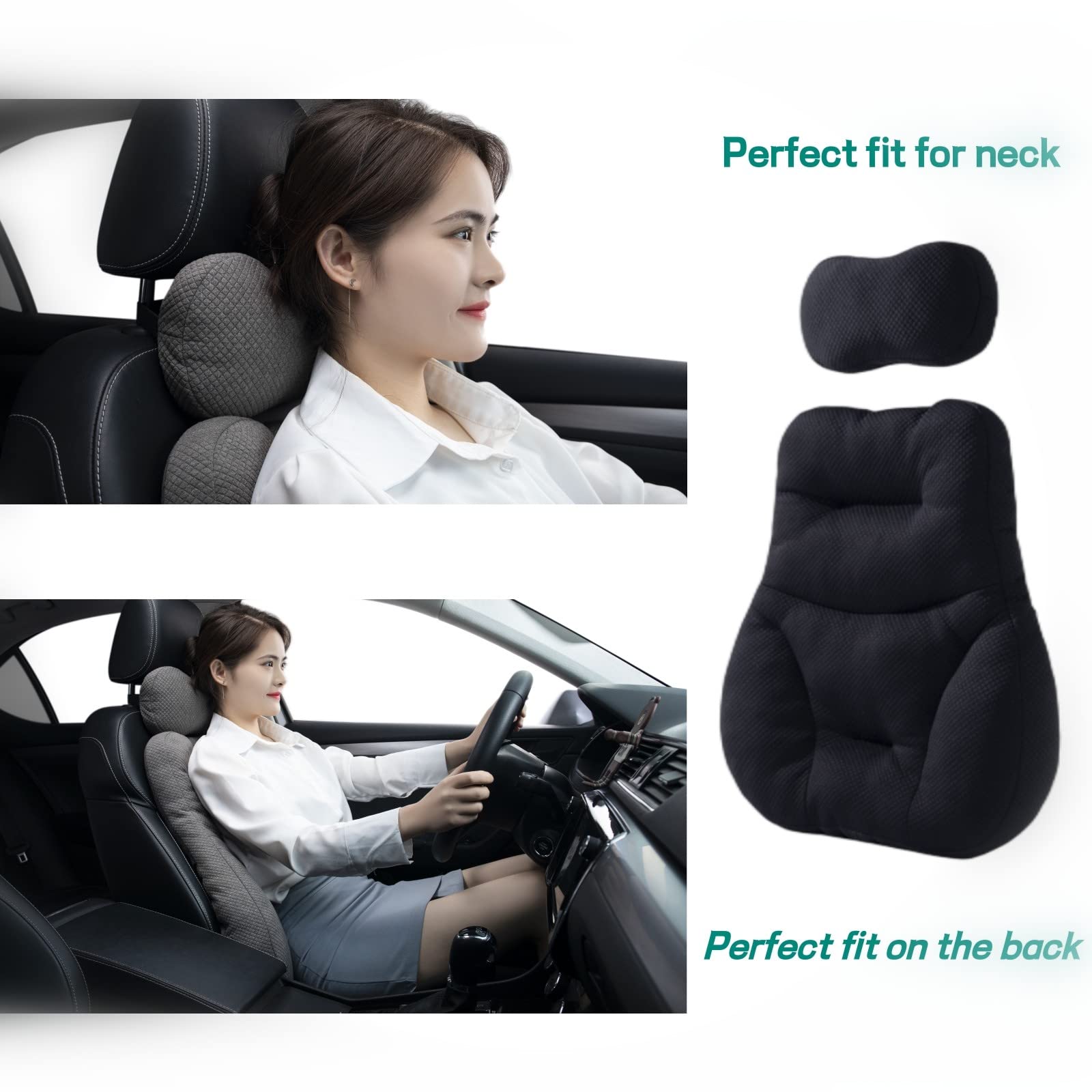 PYXAYS Lumbar Support Pillow for Office Chair Gaming Chair, car seat, Wheelchair, Office Chair Back Support Back Cushion Lumbar Pillow Provide lumpar Support Chair Back Support Black