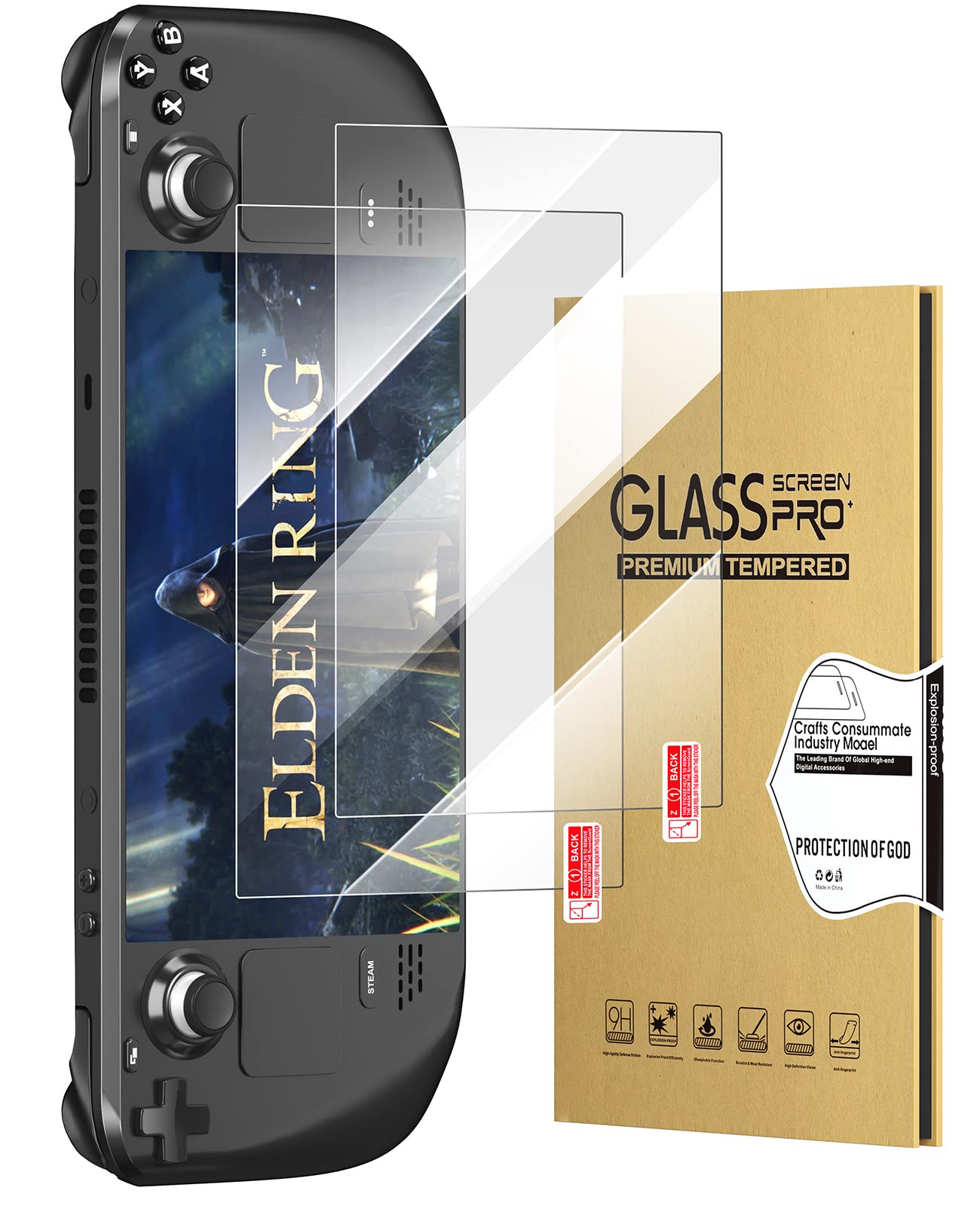WEGWANG Screen Protector for Steam Deck,7 inch HD Tempered Glass Anti Scratch Work Compatible with Steam Deck【2 Pack】 (GEVG060K-WUS-2)