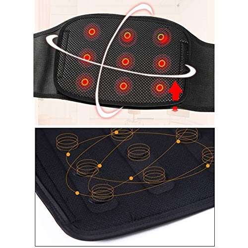 TANGIST Lower Back Back Support Lumbar Brace Self-heating Magnetic Therapy Injuries Sciatica Coccyx Scoliosis Herniated Disc Pain Relief (Size : L)