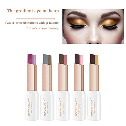 QQwow 10 Colors Eye Makeup,Double Colors Eyeshadow Stick Makeup,Thrive Cosmetics Eye Brightener,Eyeshadow Matte Pearlescent Eyeshadow Makeup Eyeshadow Pencil,5 Pack